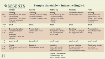 Intensive English Course | Regent's University London